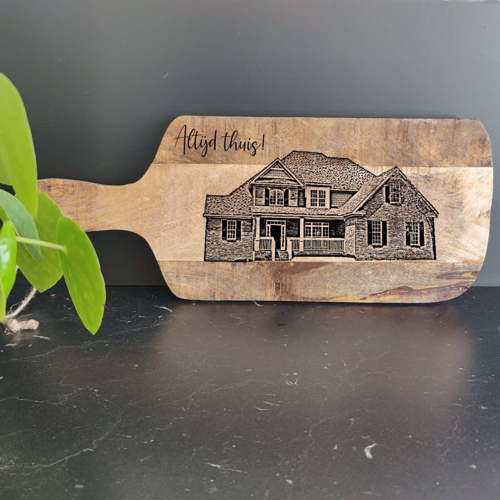 Borrelplank vintage look - gegraveerd met foto | Udesignit